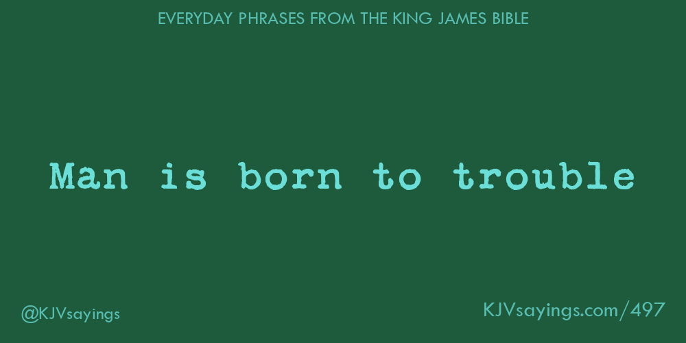 Man is born to trouble - King James Bible (KJV) sayings